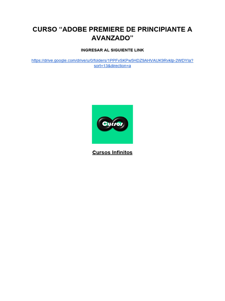 CURSO “ADOBE PREMIERE DE PRINCIPIANTE A AVANZADO” | PDF