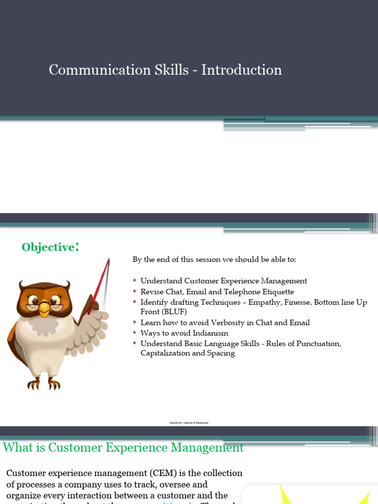 Communication Skills Introduction | PDF | Customer Experience | Punctuation