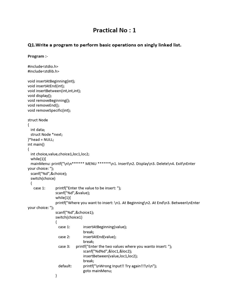DSA Practical No 1 | Download Free PDF | Computer Engineering | Computer Science