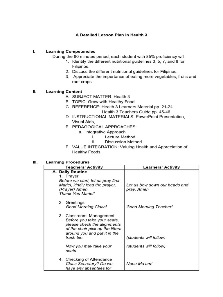 Detailed_Lesson_Plan_in_Health | PDF