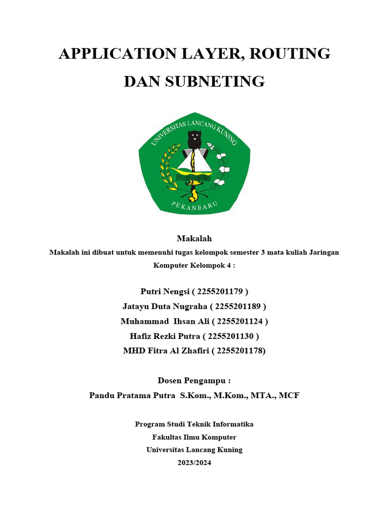 Pengertian dan Protokol Application Layer | PDF | Komputer