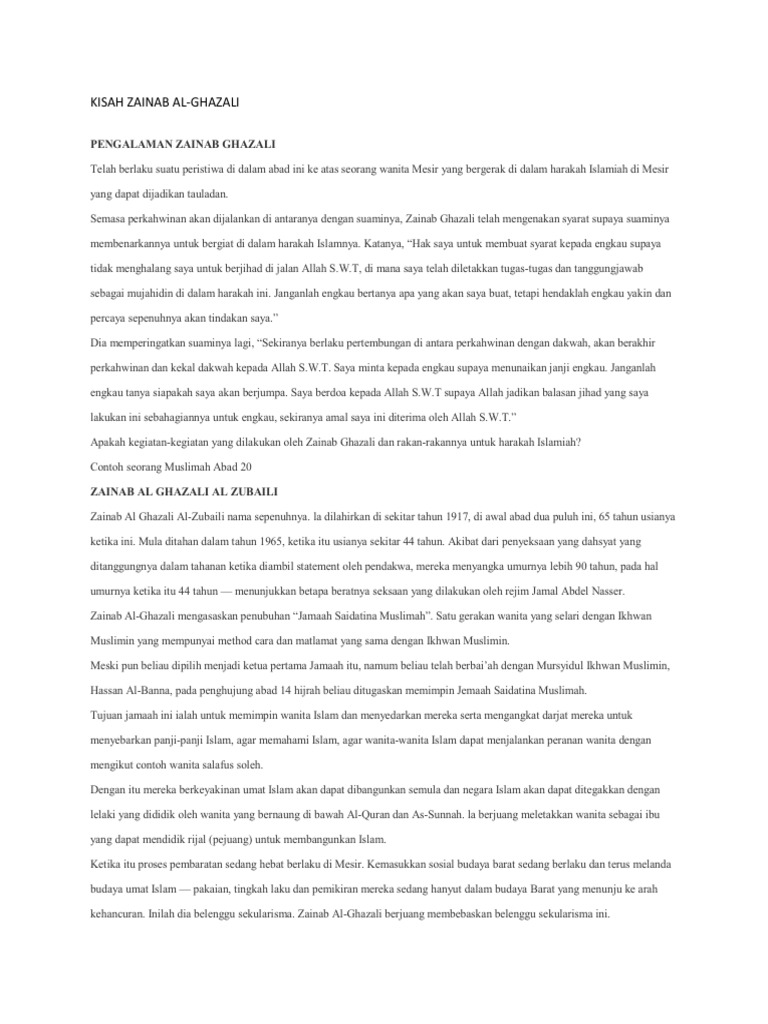 Kisah Zainab Al Ghazali | PDF