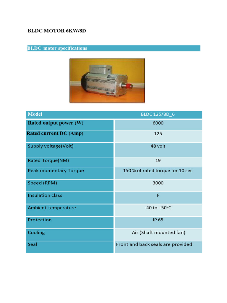 6KW 48V 3000RPM Tech Details. | PDF