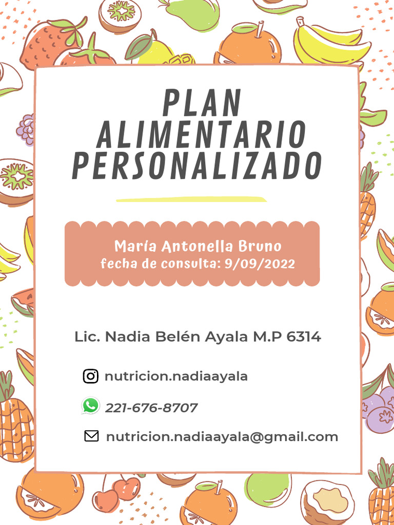 Plan Alimentario Personalizado | PDF | Legumbre | ensalada