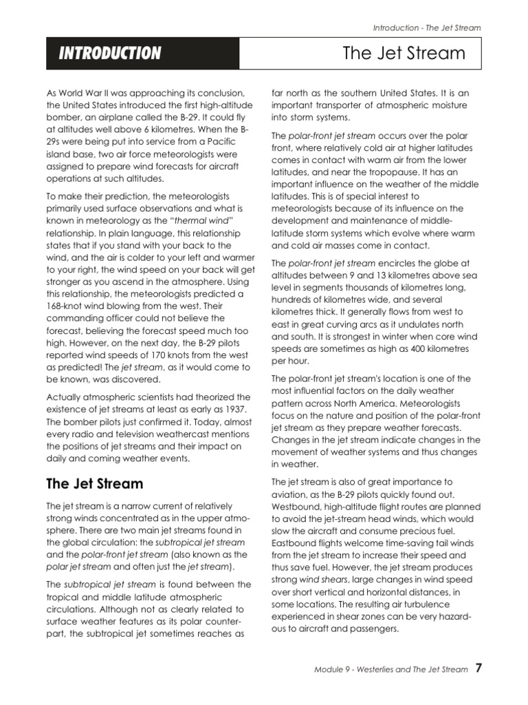 09 Westerlies and The Jet Streams The Jet Stream Intro | PDF | Jet Stream | Atmosphere Of Earth