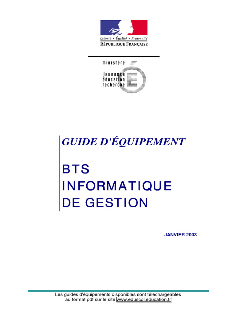 Guide d'Équipement BTS Informatique | PDF