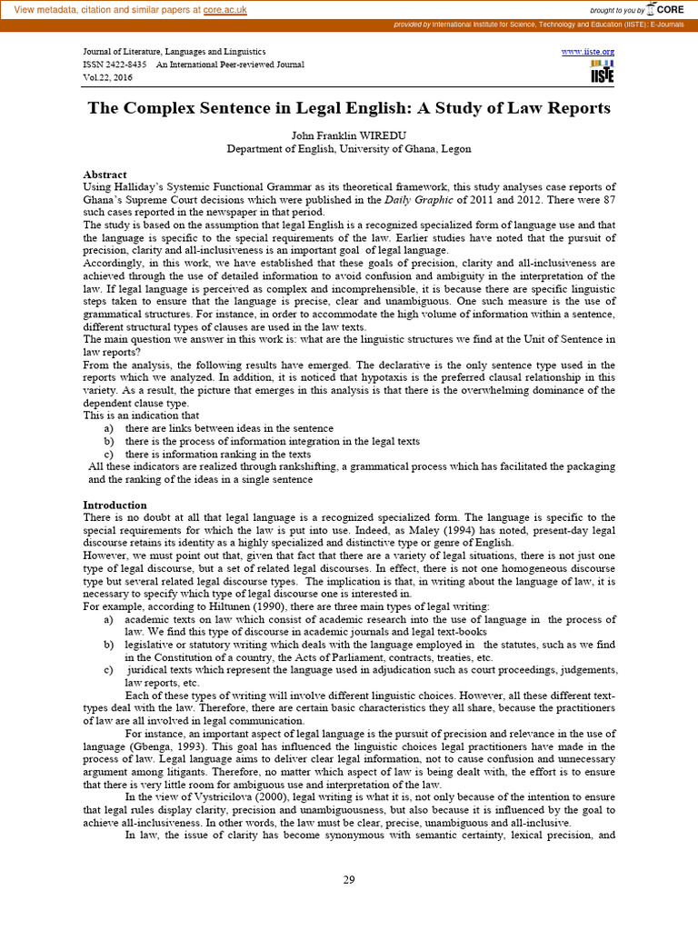 Types of Sentences - Legal Context | PDF | Sentence (Linguistics) | Clause