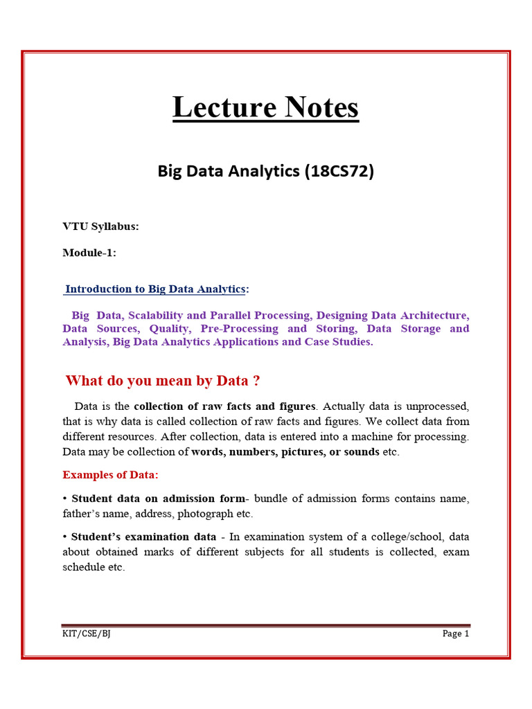 Bda18cs72 M1 | PDF | Scalability | Cloud Computing