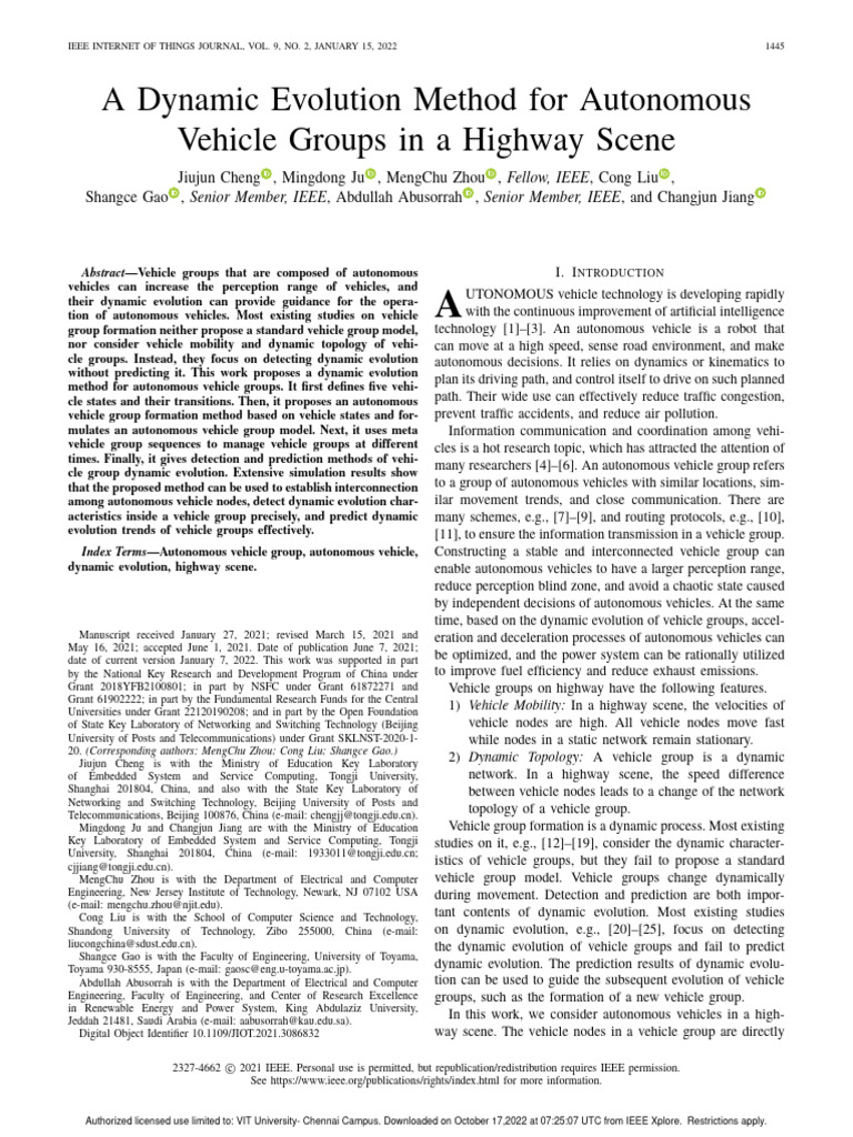A Dynamic Evolution Method For Autonomous Vehicle Groups in A Highway ...