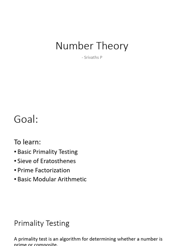 Number Theory | PDF | Prime Number | Arithmetic