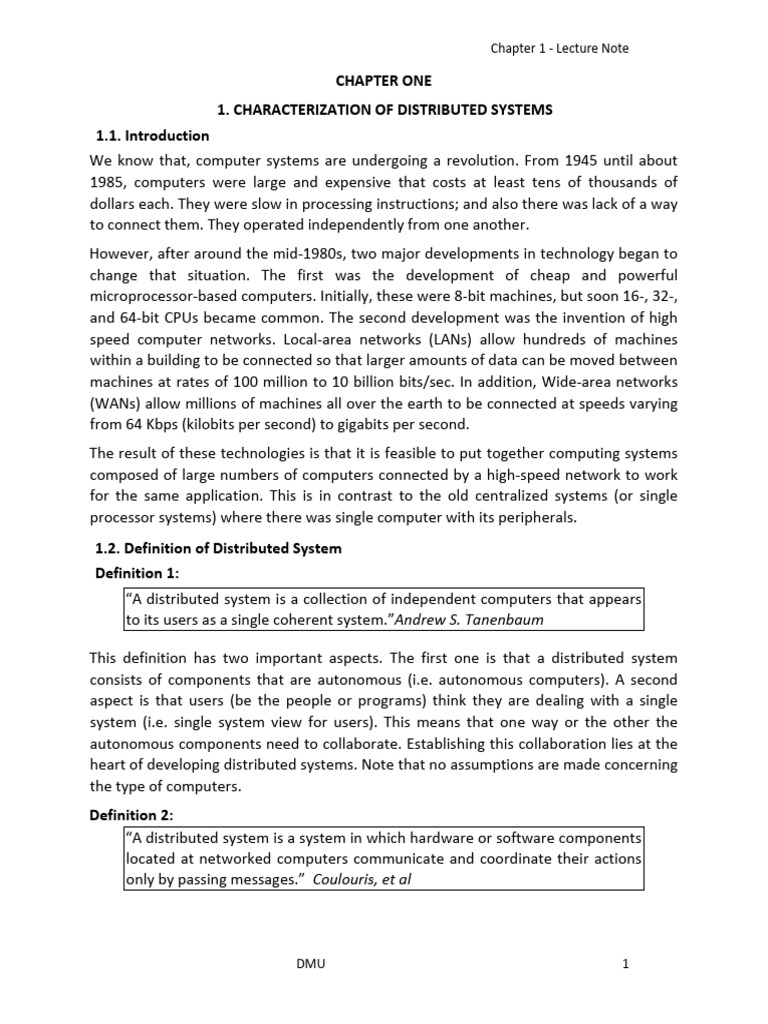 196 - Cahpter 1 - Characterization of DSs | PDF | Distributed Computing | Grid Computing