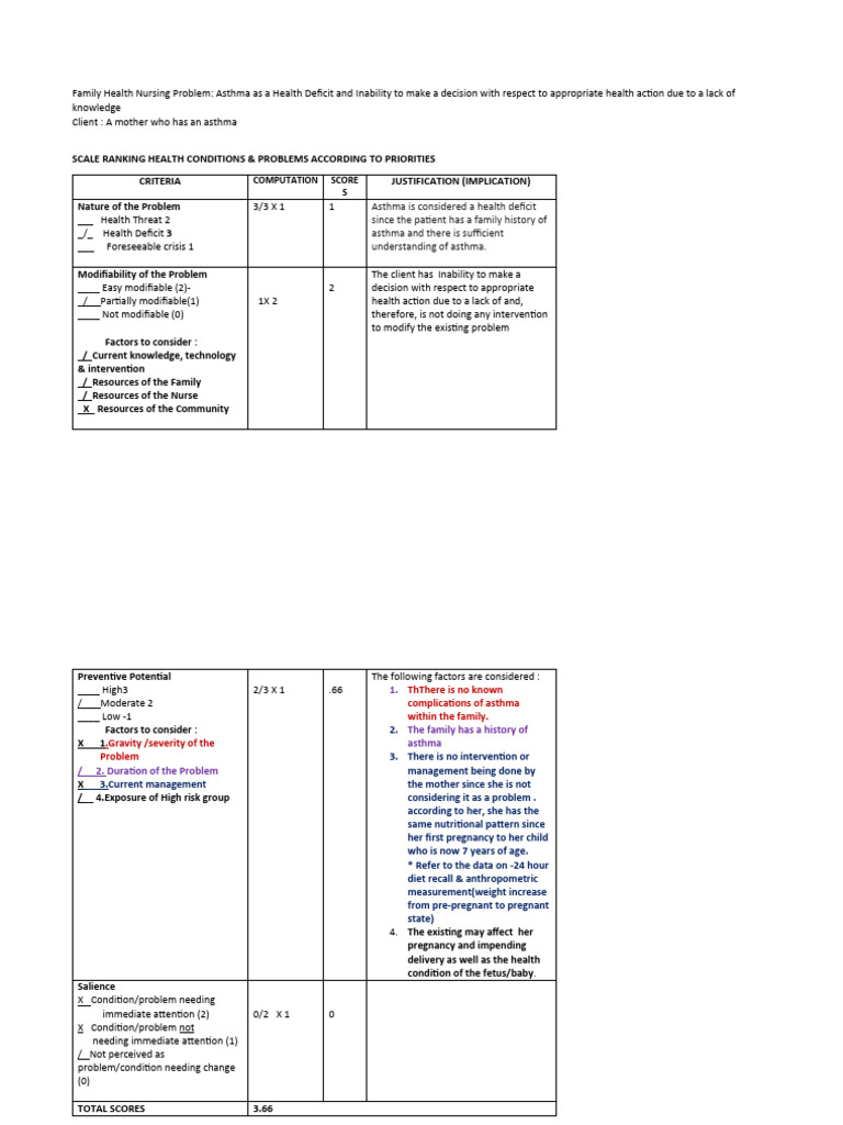 Family Health Nursing Problem and Family Care Plan | PDF | Pregnancy ...