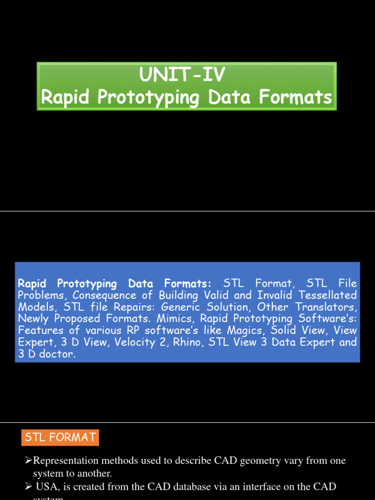 Unit Iv PDF | Download Free PDF | 3 D Printing | Computer Aided Design