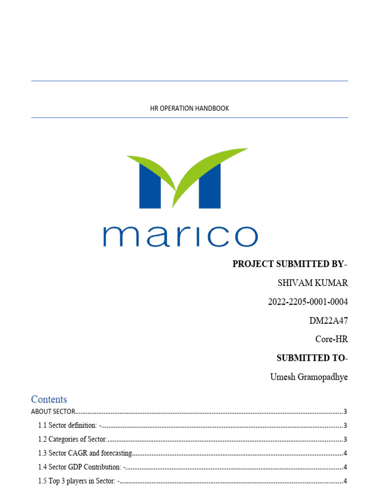 Shivam HR Operation Handbook | PDF