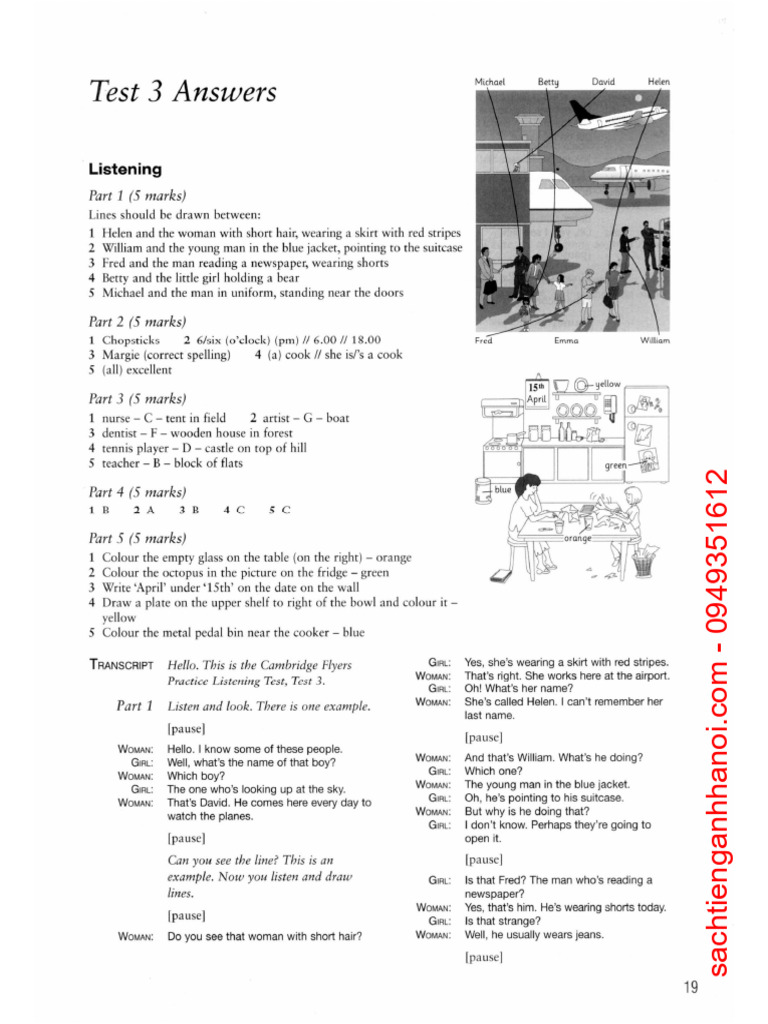 Flyers 8 - Test 3 Key | PDF