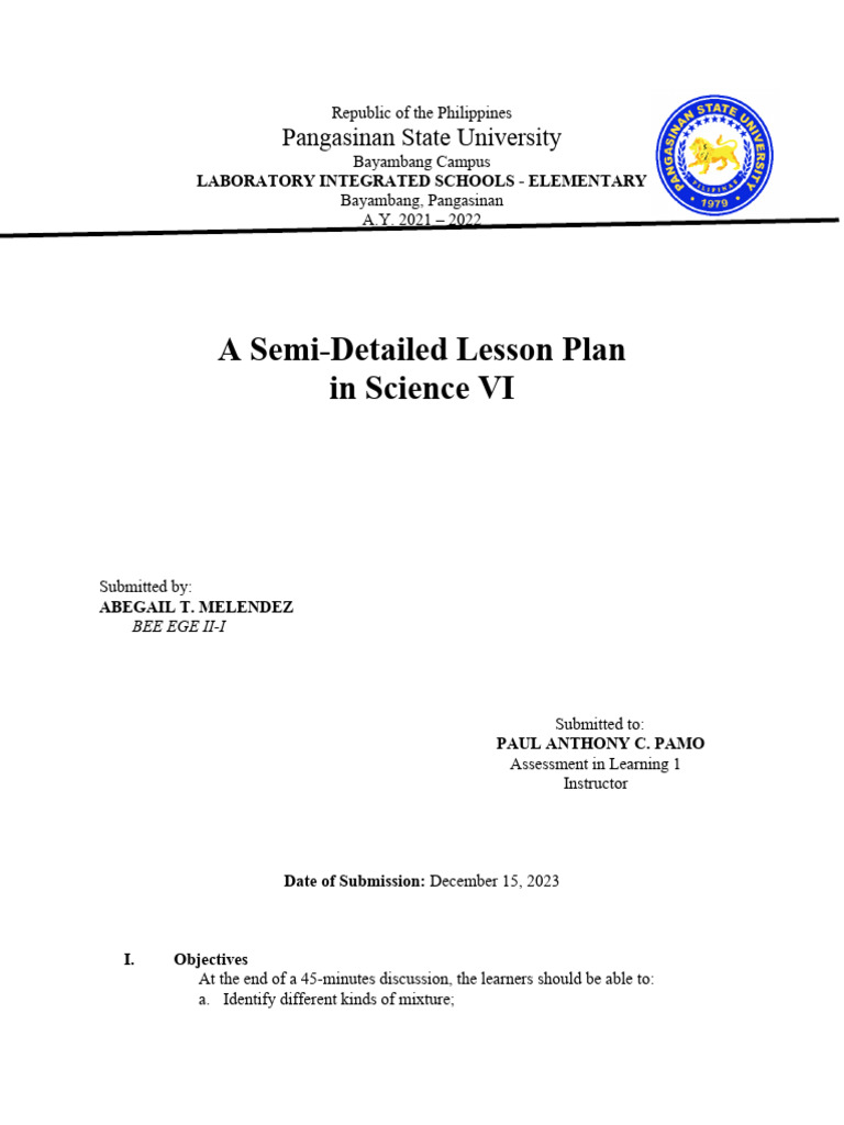 Semi-Detailed LP in Aralpan | PDF | Hygiene | Clothing Semi-Detailed LP in Aralpan | PDF | Hygiene | Clothing