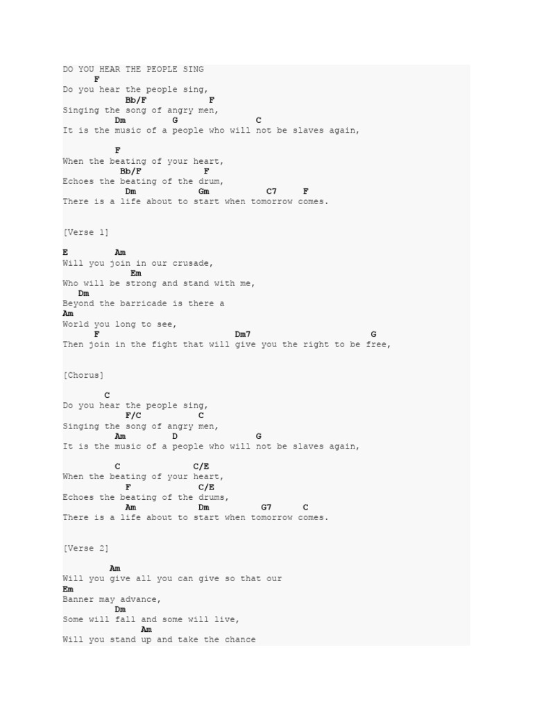 Do You Hear the People Sing | PDF