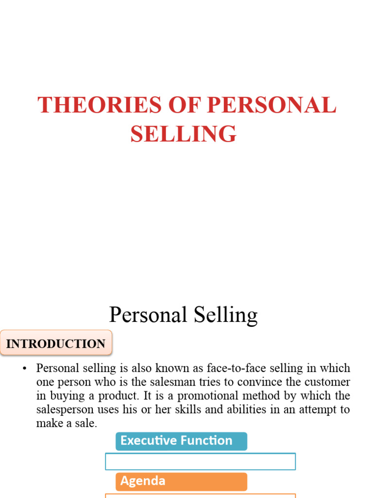 Theories of Personal Selling | PDF