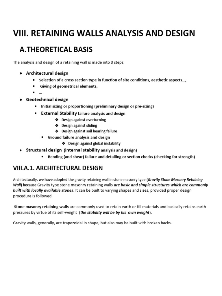 RETAINING WALL DESIGN | PDF | Geotechnical Engineering | Pressure