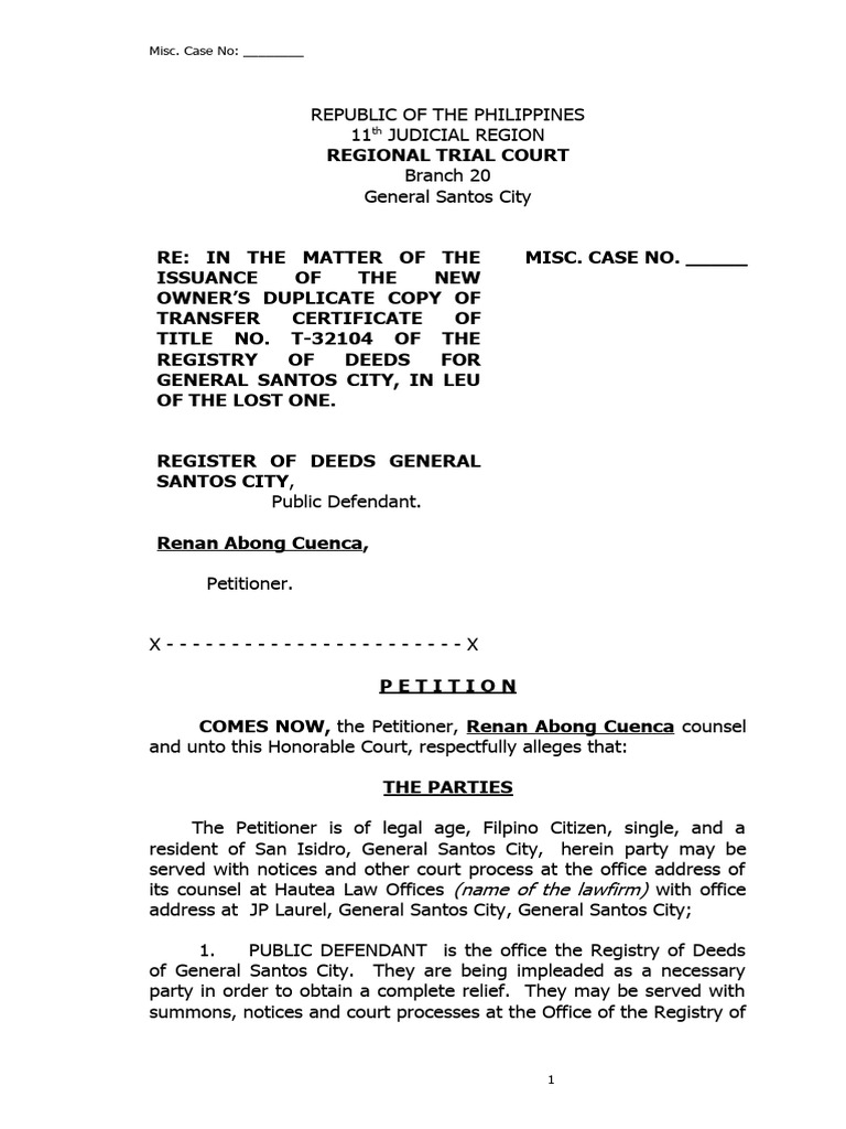 Sample Pleading | PDF