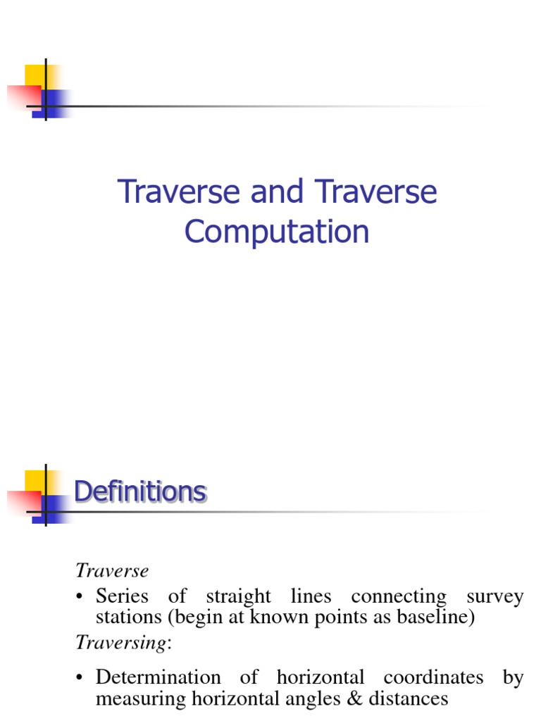Traverse Adjustment and Computation | PDF