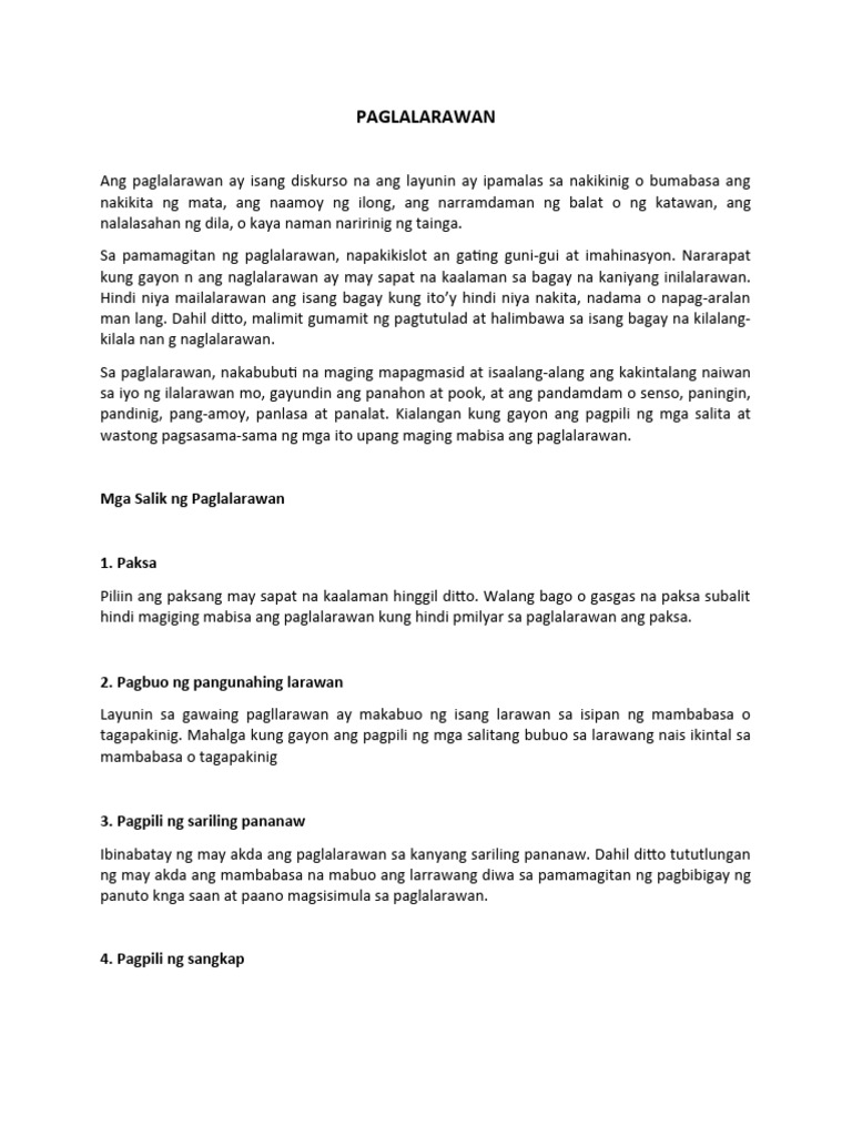 PAGLALARAWAN | PDF