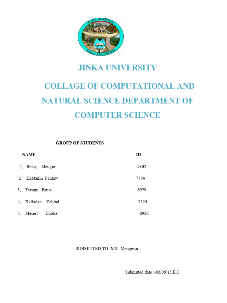 Jinka University Collage of Computational and Natural Science ...