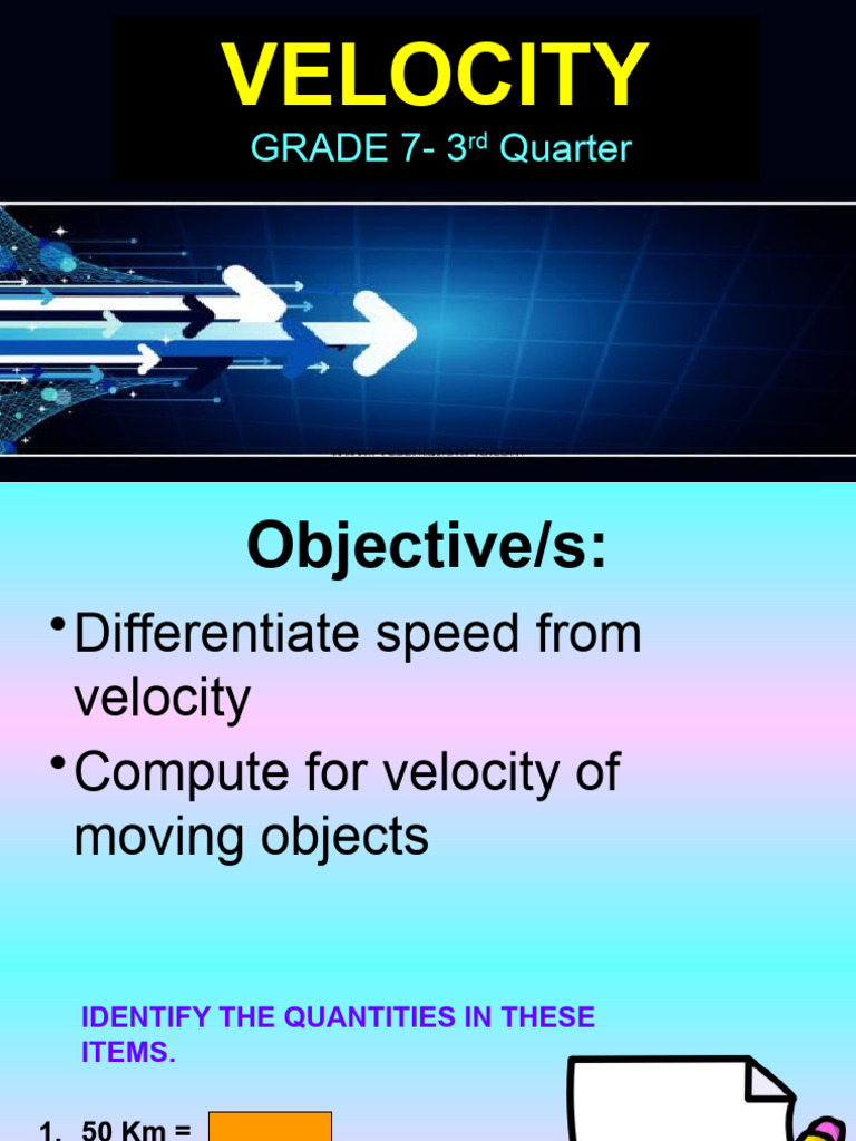 Velocity | PDF | Speed | Velocity
