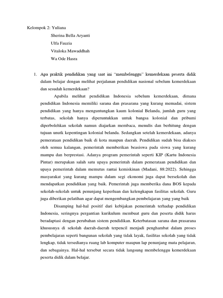 Ruang Kolaborasi Topik 1 - Kelompok 2 | PDF