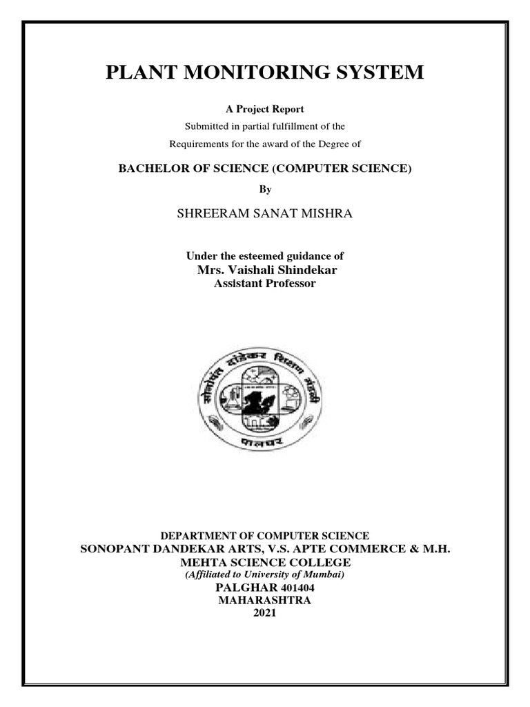 Plant Monitoring System Documentation | PDF Plant Monitoring System Documentation | PDF