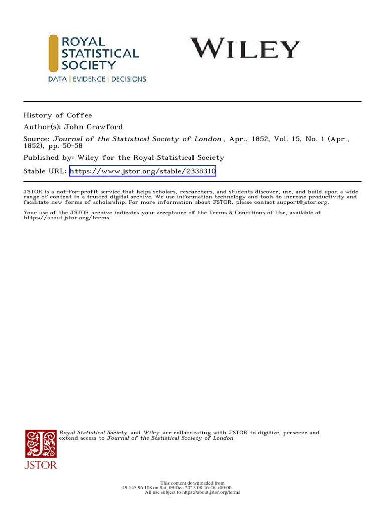 Crawford HistoryCoffee 1852 | PDF