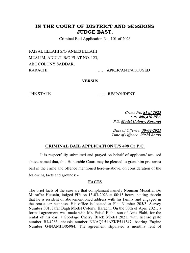 Bail Application | Download Free PDF | Bail | Fraud