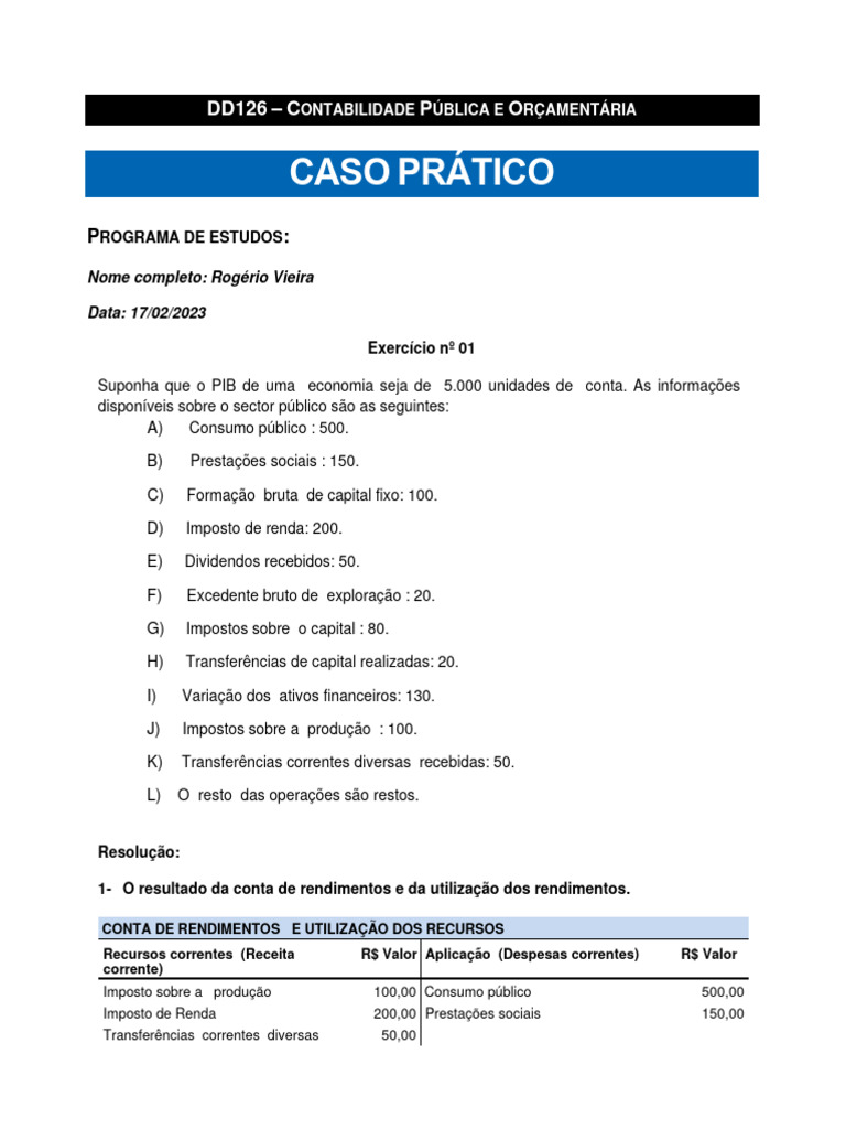 DD126 Caso Pratico Oficial | PDF