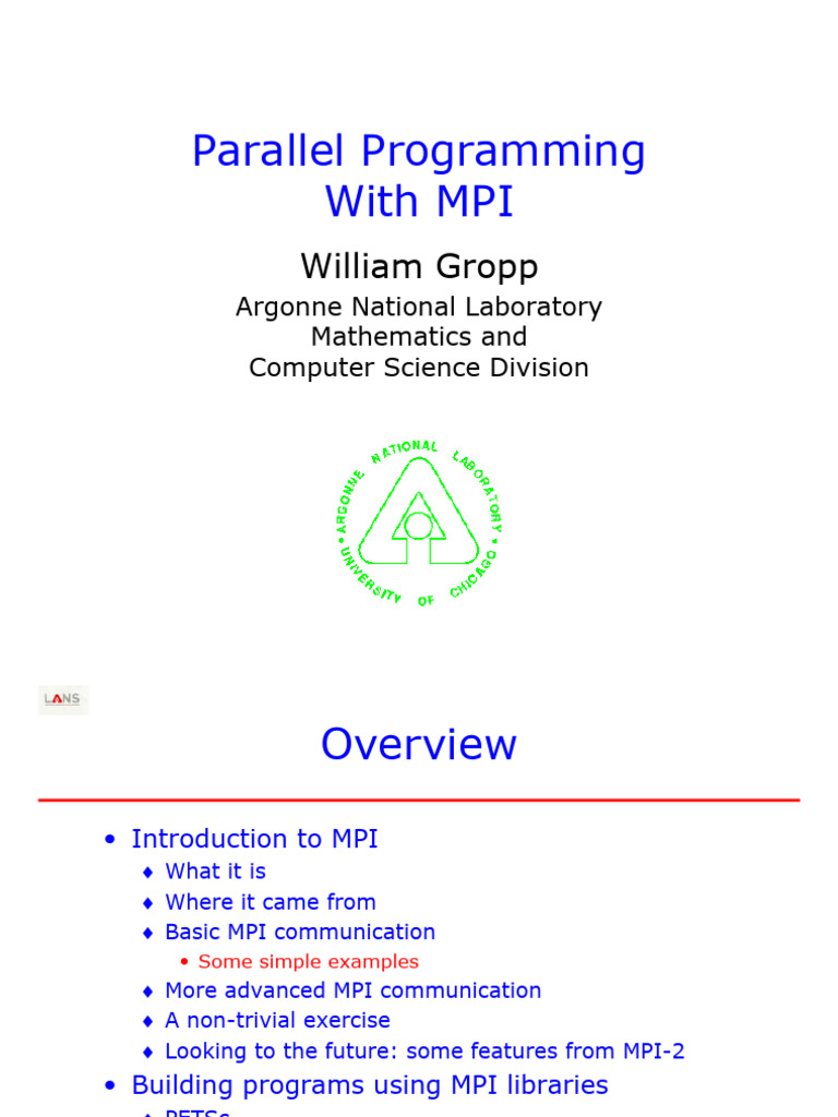 Mpi Half Day Public | PDF | Message Passing Interface | Data Type