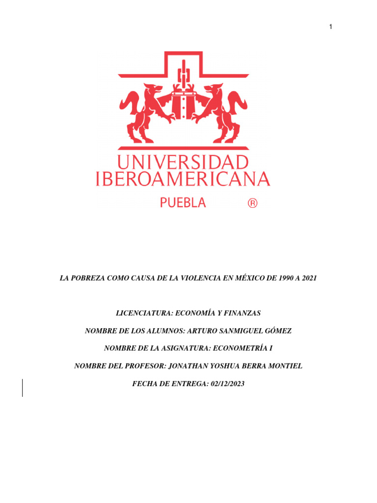 Pobreza y violencia en México 1990-2021 | PDF