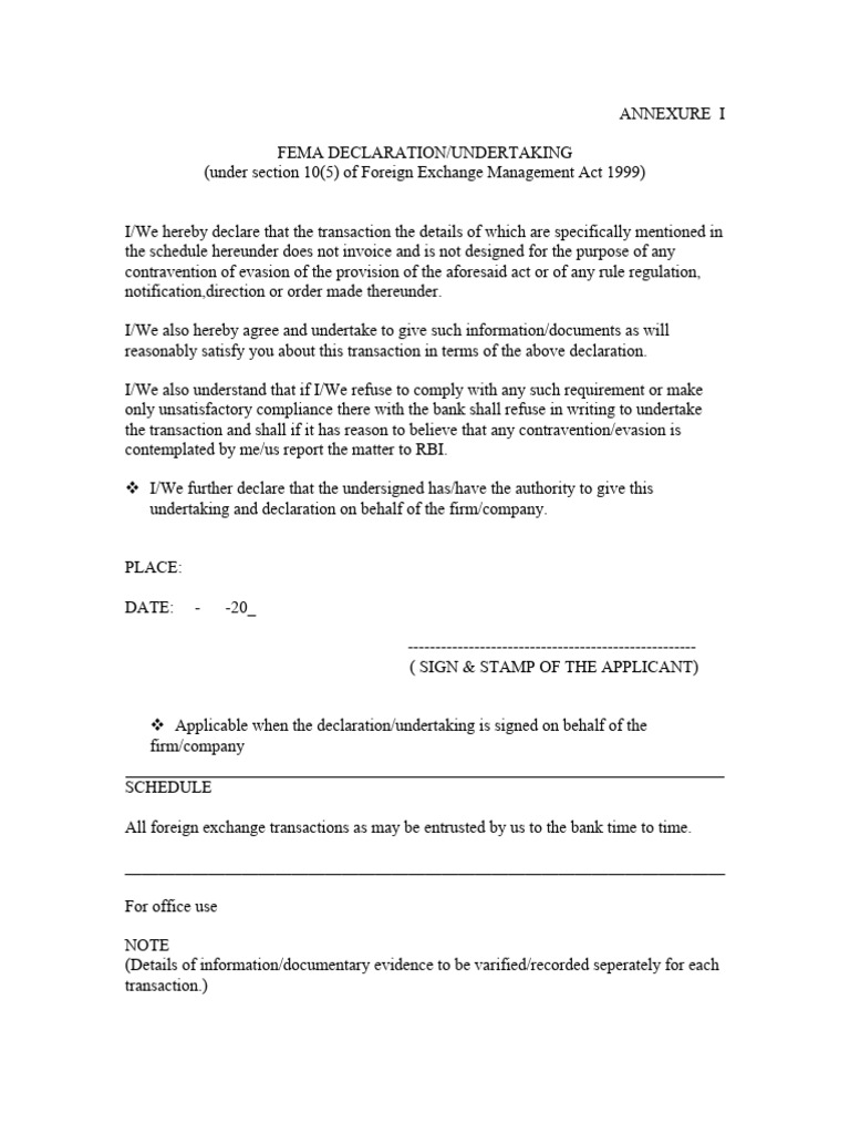 Fema Declaration | PDF