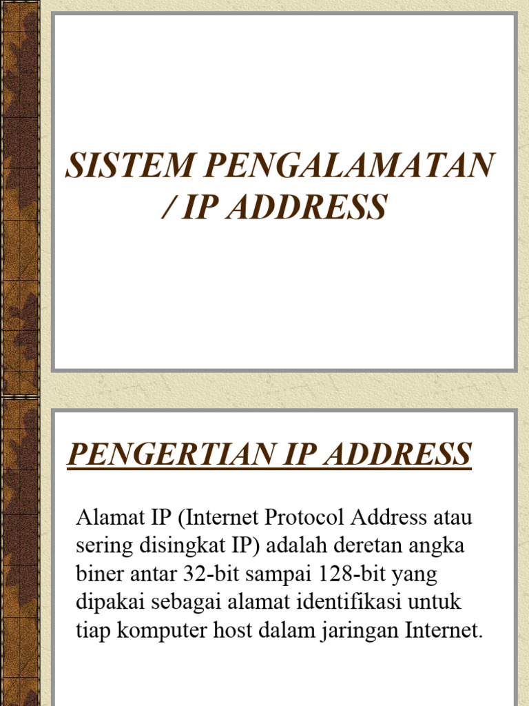 Pengertian dan Jenis Alamat IP | PDF
