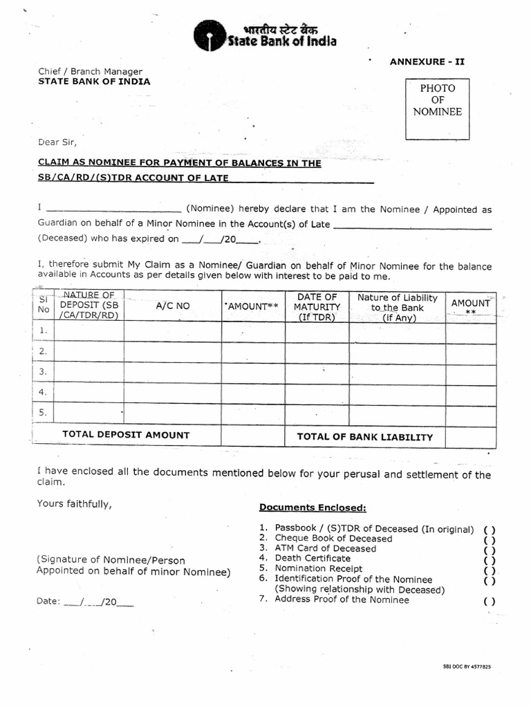 Annexure 2 Claim As Nominee | PDF
