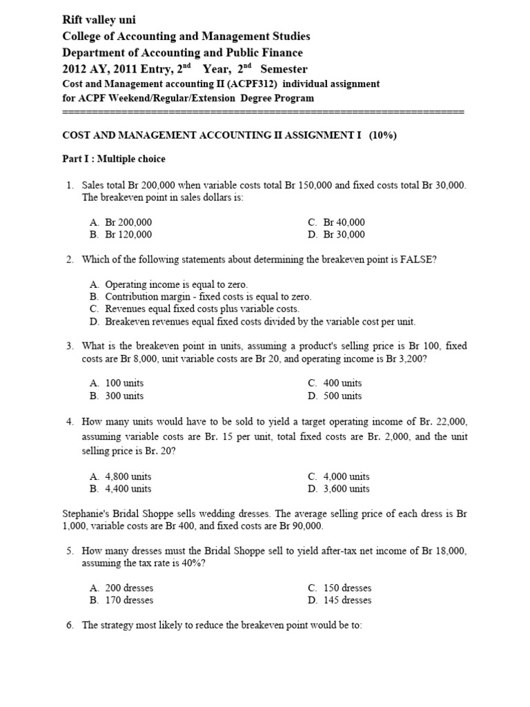 Cost2 Assi | PDF | Pricing | Financial Accounting