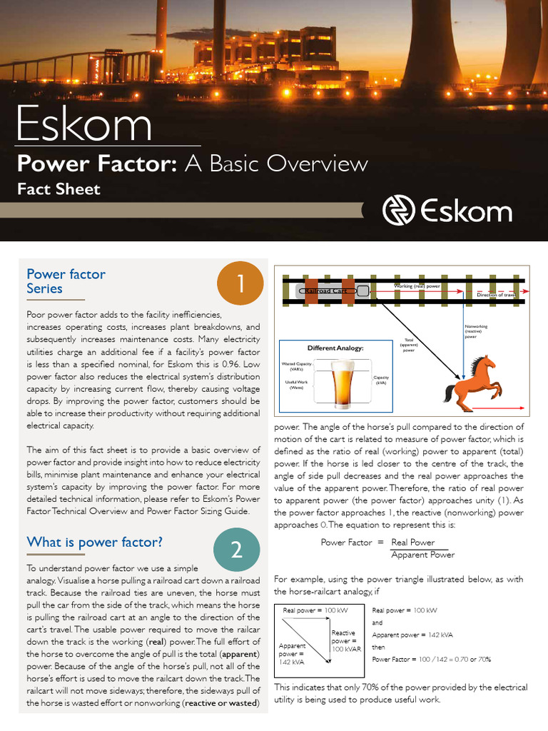 Power Factor Basic Overview Factsheet | PDF | Ac Power | Materials Science