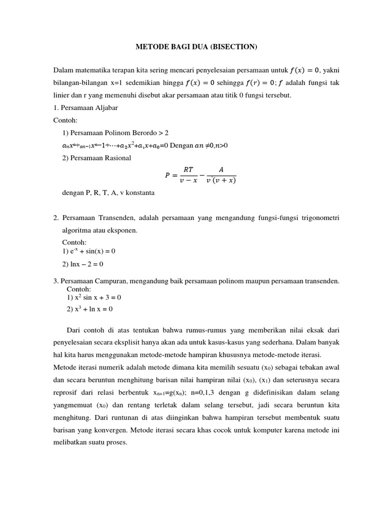 Metode Bisection | PDF
