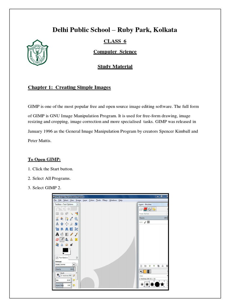 Class 6 Chapter 1 and 2 Study Material | PDF | Image Editing | Computer ...