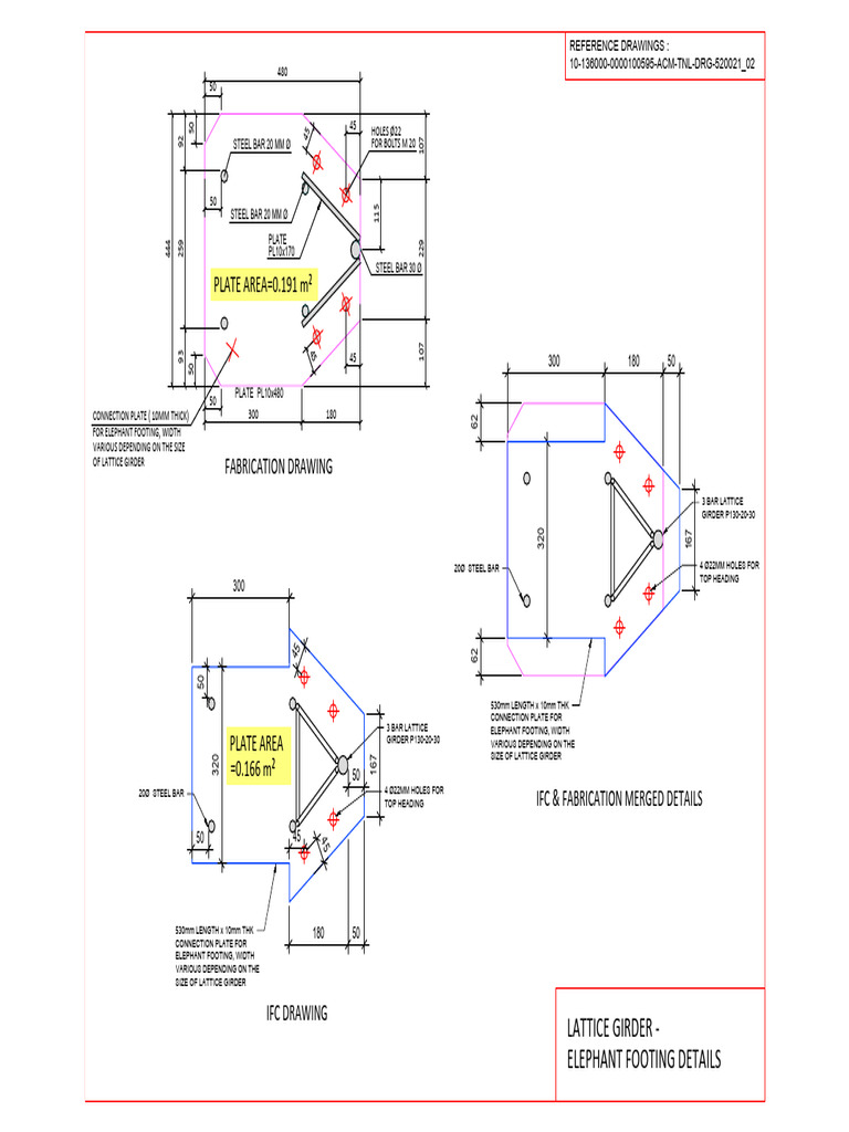 Lattice Girder Elephant Footing-Sketch-02 | Download Free PDF | Civil ...
