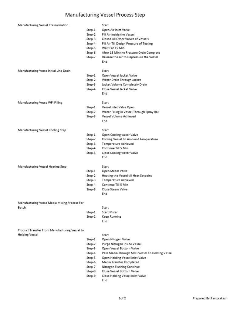 Batch Process Sequence | PDF | Valve | Steam