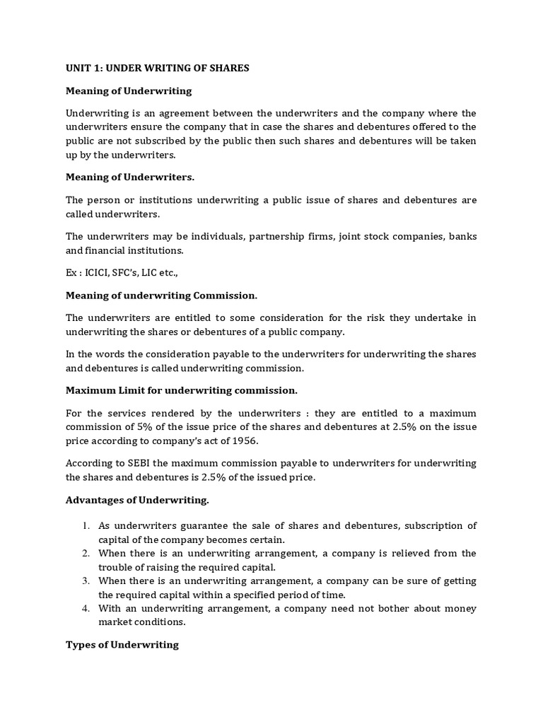3rd Sem - B Com - C A Unit 1 | PDF | Underwriting | Corporate Governance