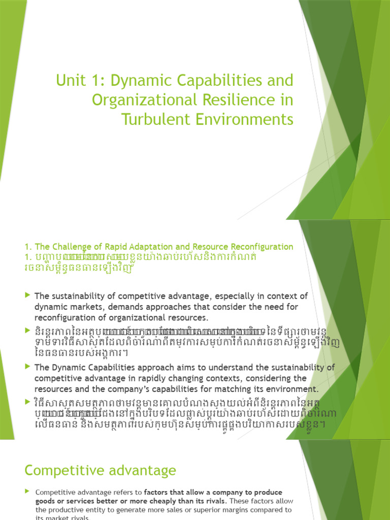 Chapter 2 Dynamic Capabilities and Organizational Resilience in | PDF