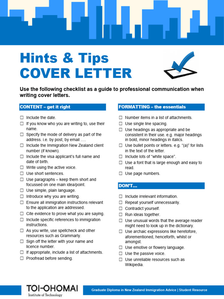Cover Letter Hints and Tips | PDF