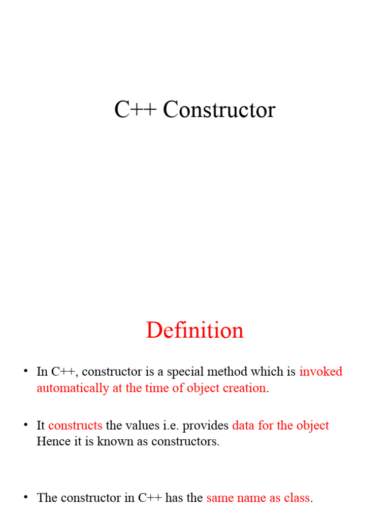 C++ Constructor and Destructors | PDF | Programming | Constructor (Object Oriented Programming)
