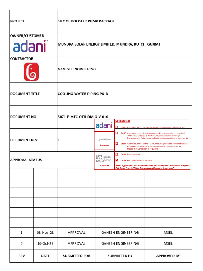 5071 E MEC OTH DM G V 010 - R1 - P&ID of The Booster Pump Package - CAT ...