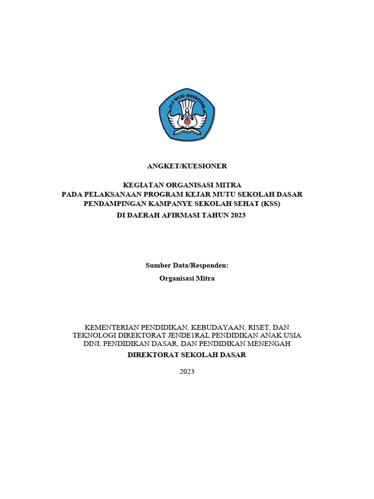 Instrumen Kunjungan Oleh Direktorat Ke Ormit-Edit | PDF